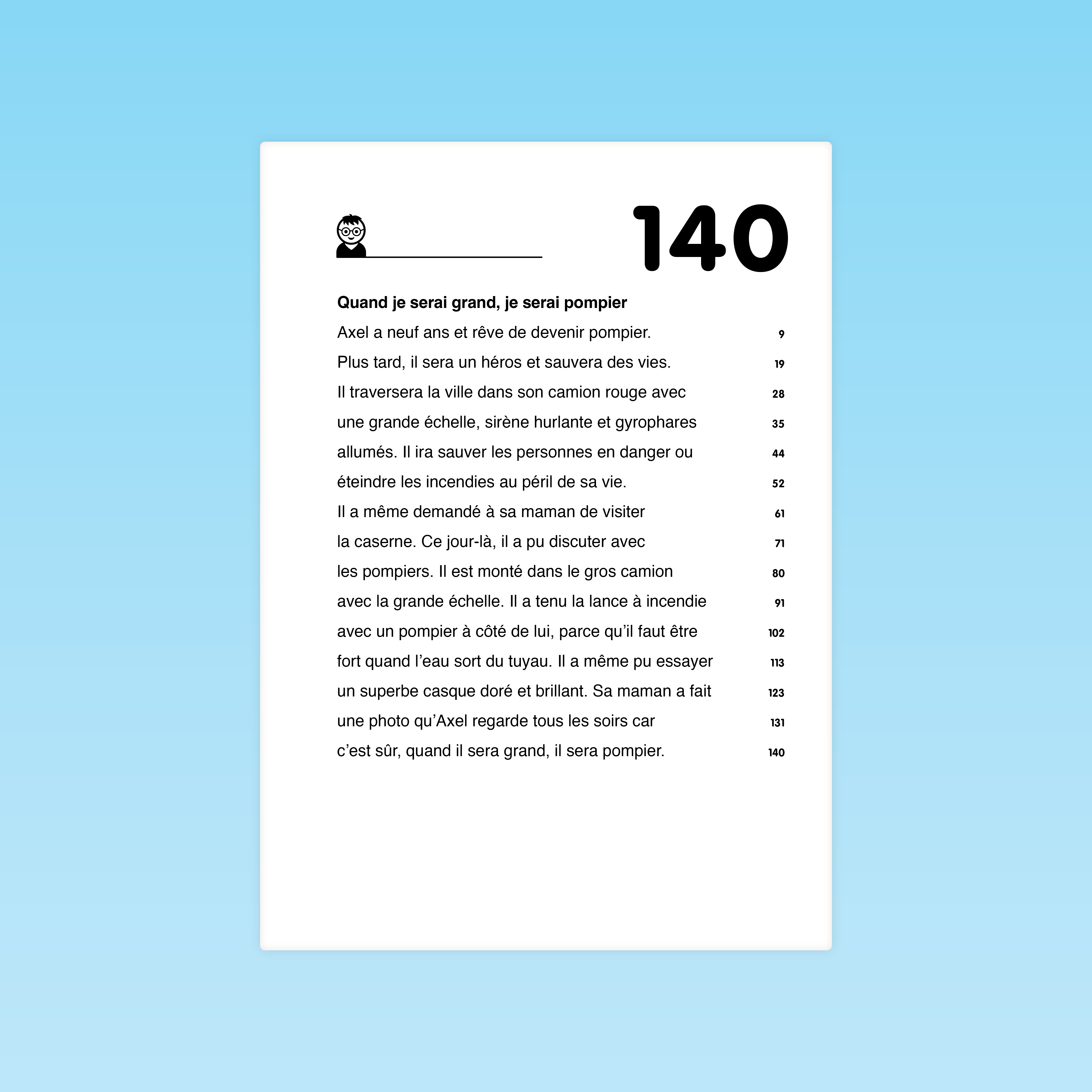 Texte de fluence “Quand je serai grand, je serai pompier” (140 mots ...