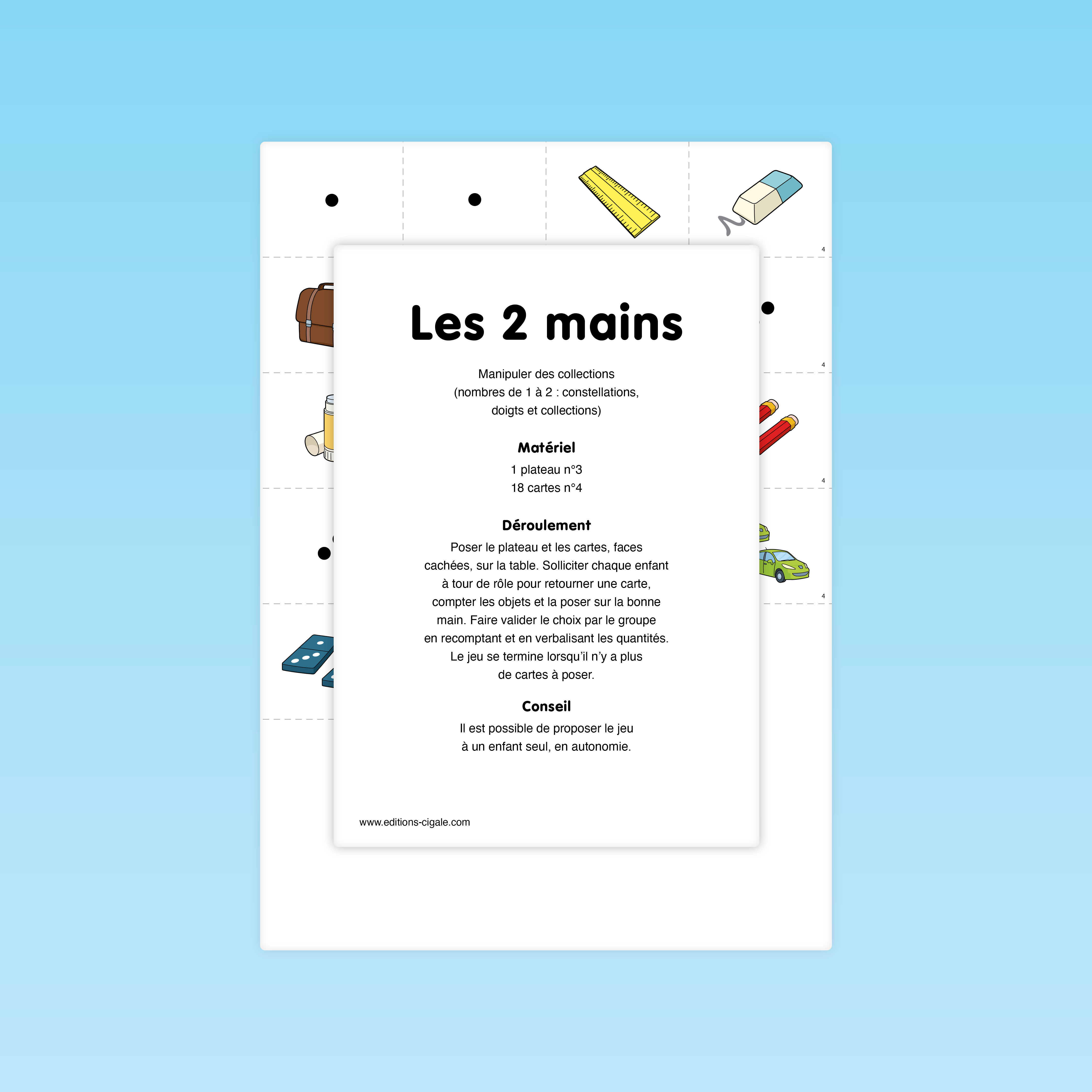 Jeu de numération PS « Les 2 mains » – Dénombrer 1 et 2 en maternelle ...